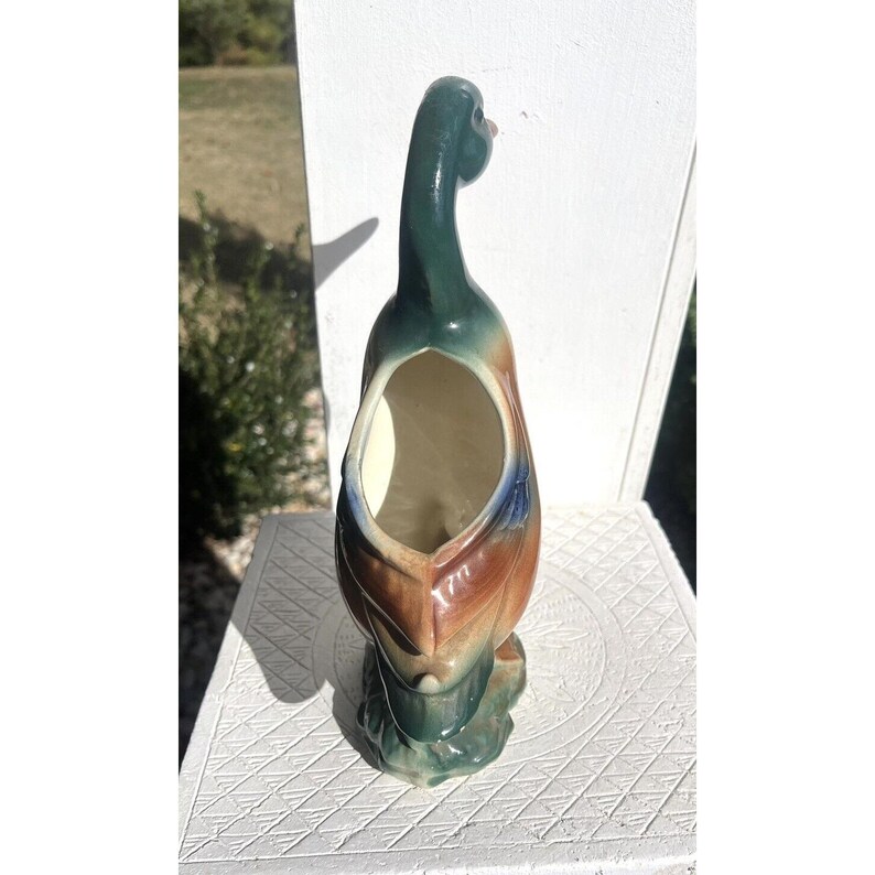 Vintage Collectible 9" Mallard Duck Planter Ceramic Wildlife Bird ...
