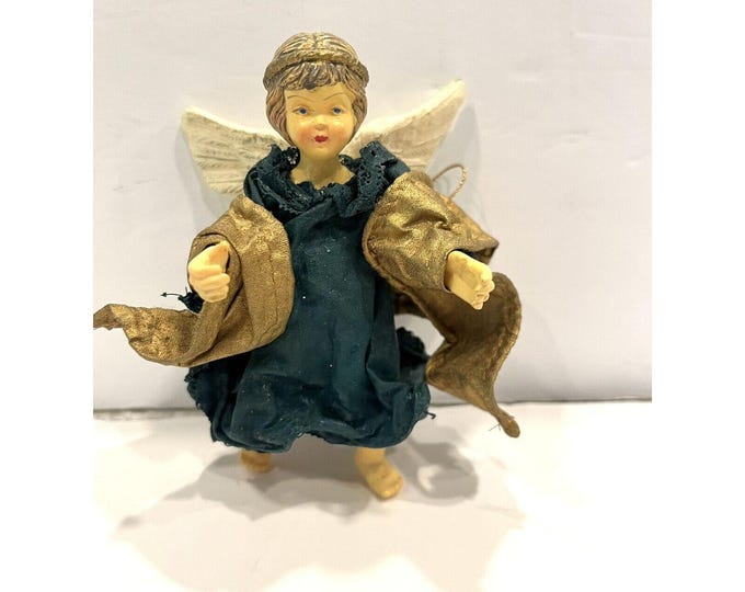 Vintage Paper Mache Baby Christmas Angel Ornament Victorian Plastic ...