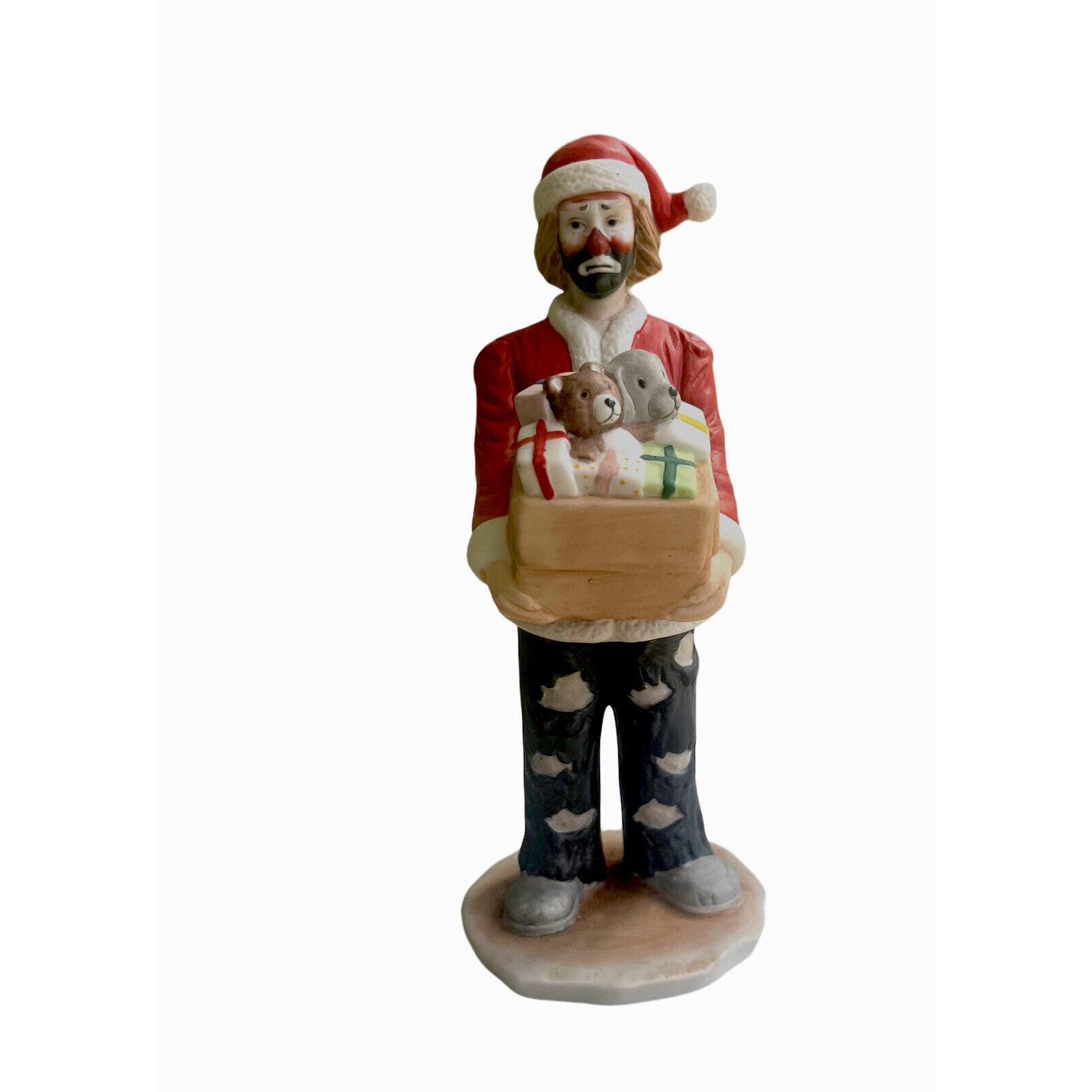 Santa Claus Sad Clown Emmett Kelly Jr Collection Puppy Presents Flambro ...
