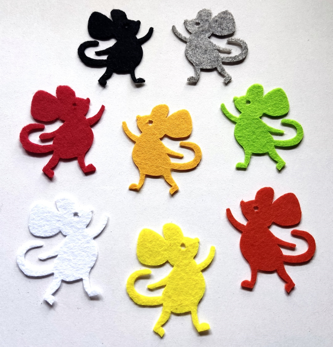 Felt Mice Cutouts Die Cut Felt Mouse Applique for Bunting Mice Sewing ...