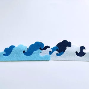 Felt Ocean Waves Felt Sea Wave Cutouts DIY Felt Ocean Decor Felt Ocean ...