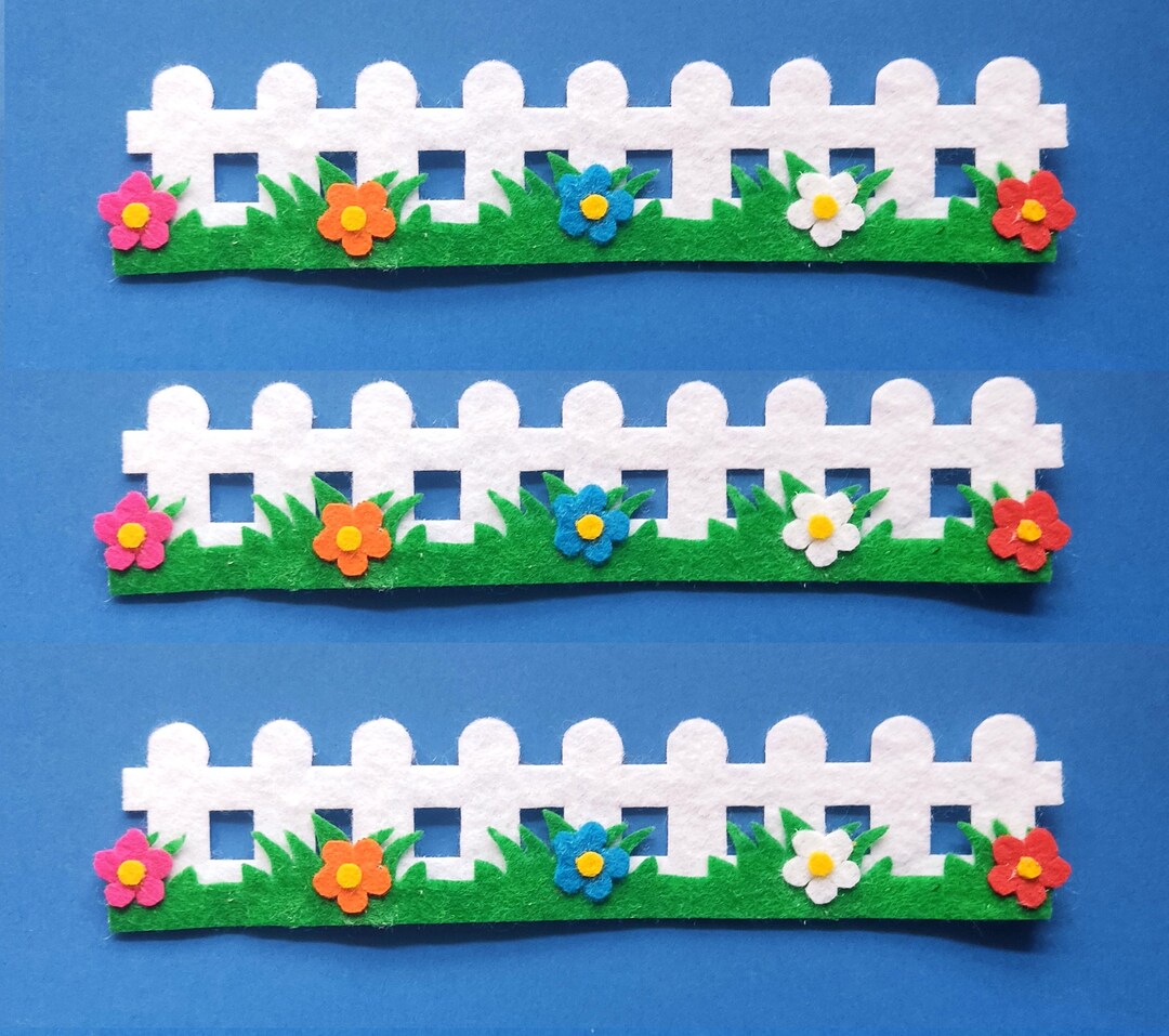 Felt Flower Fence Felt Grass Cutouts Green Felt Grass Craft Grass Die ...