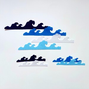 Felt Ocean Waves Felt Sea Wave Cutouts DIY Felt Ocean Decor Felt Ocean ...