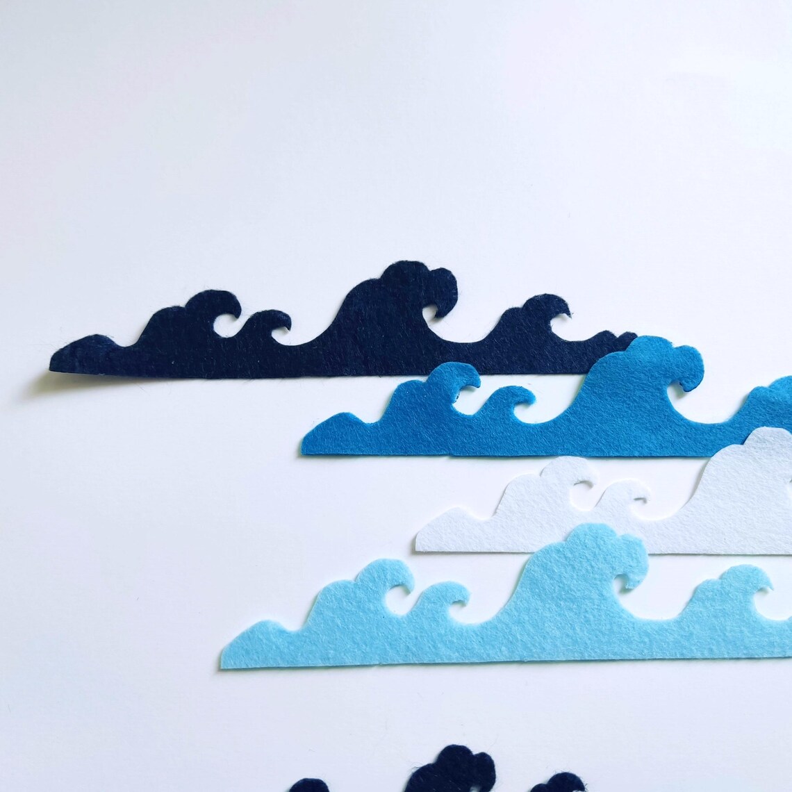 Felt Ocean Waves Felt Sea Wave Cutouts DIY Felt Ocean Decor Felt Ocean ...