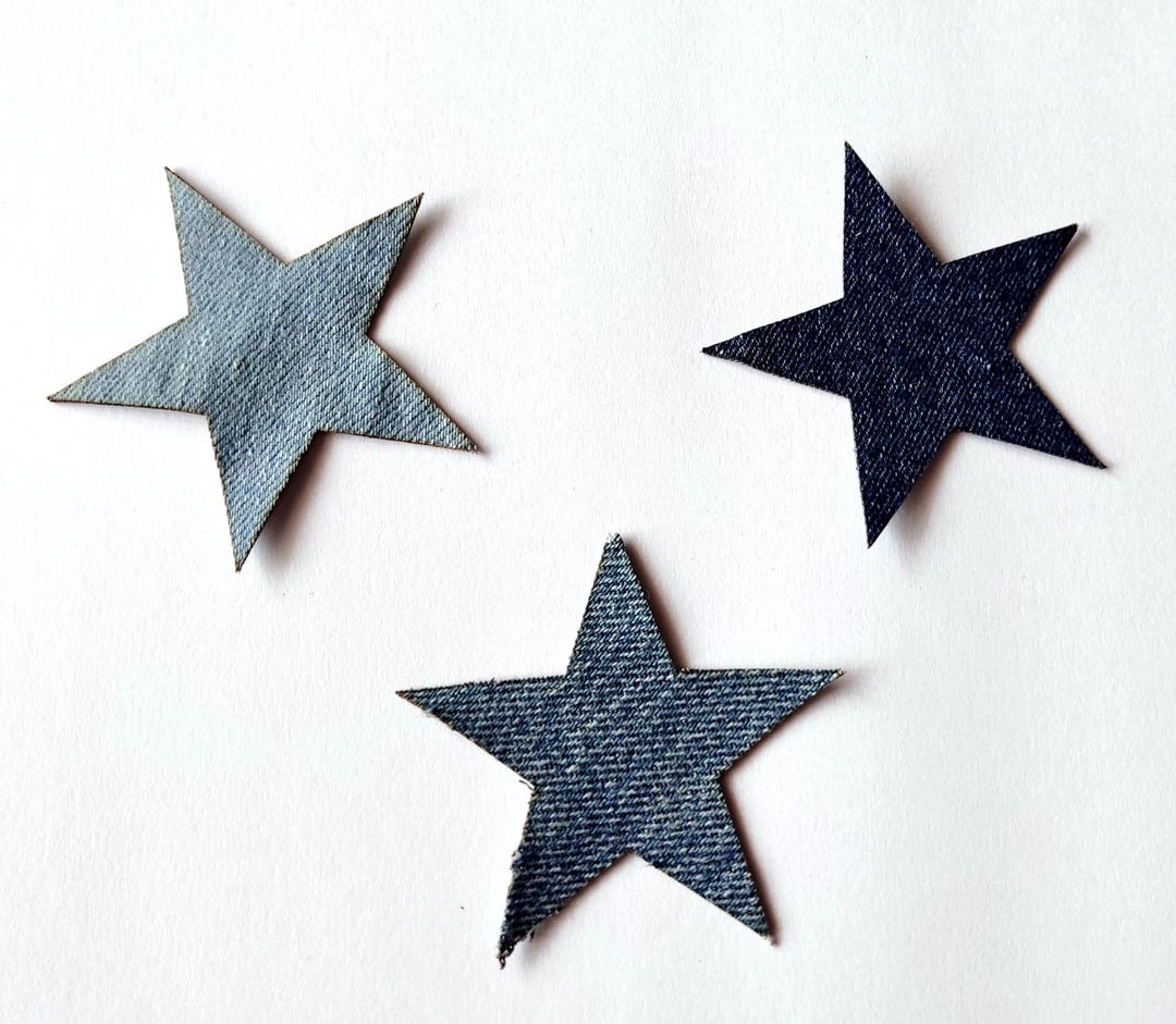 Denim Stars Cutouts to Sew Appliques for DIY Crafts Denim Stars Patches ...