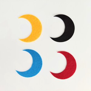 Felt Moon Die Cut Craft Supplies Half Moon for Sewing Craft Projects ...