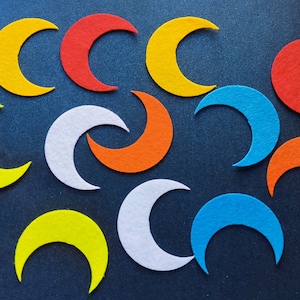 Felt Moon Die Cut Craft Supplies Half Moon for Sewing Craft Projects ...