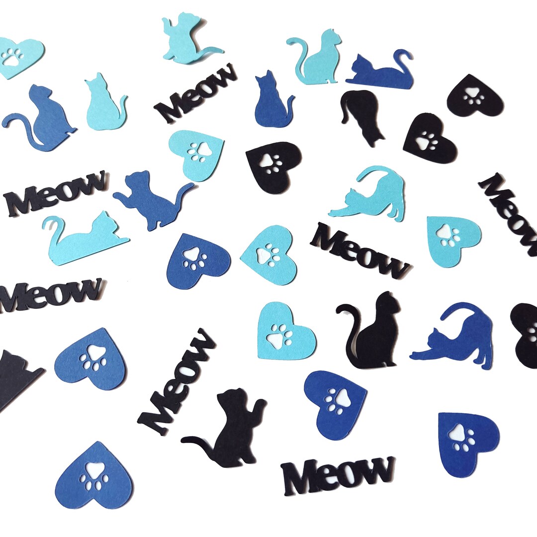 250 Cat Confetti Table Scatter Party Decoration Kitty Party Boy Cat ...