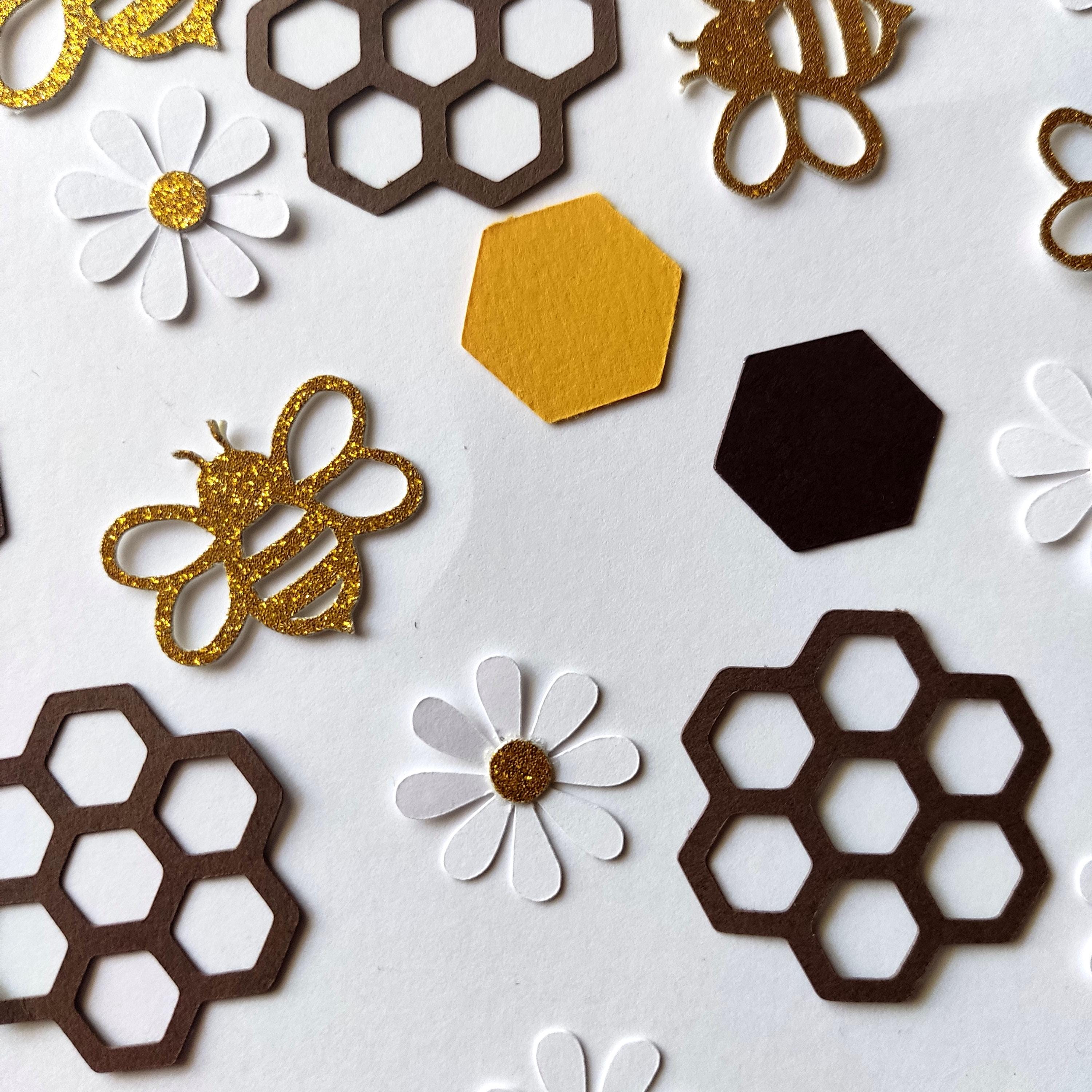 201 Bee Confetti Table Scatter Party Decoration Golden Bee Party Decor Baby Shower Bee Theme ...