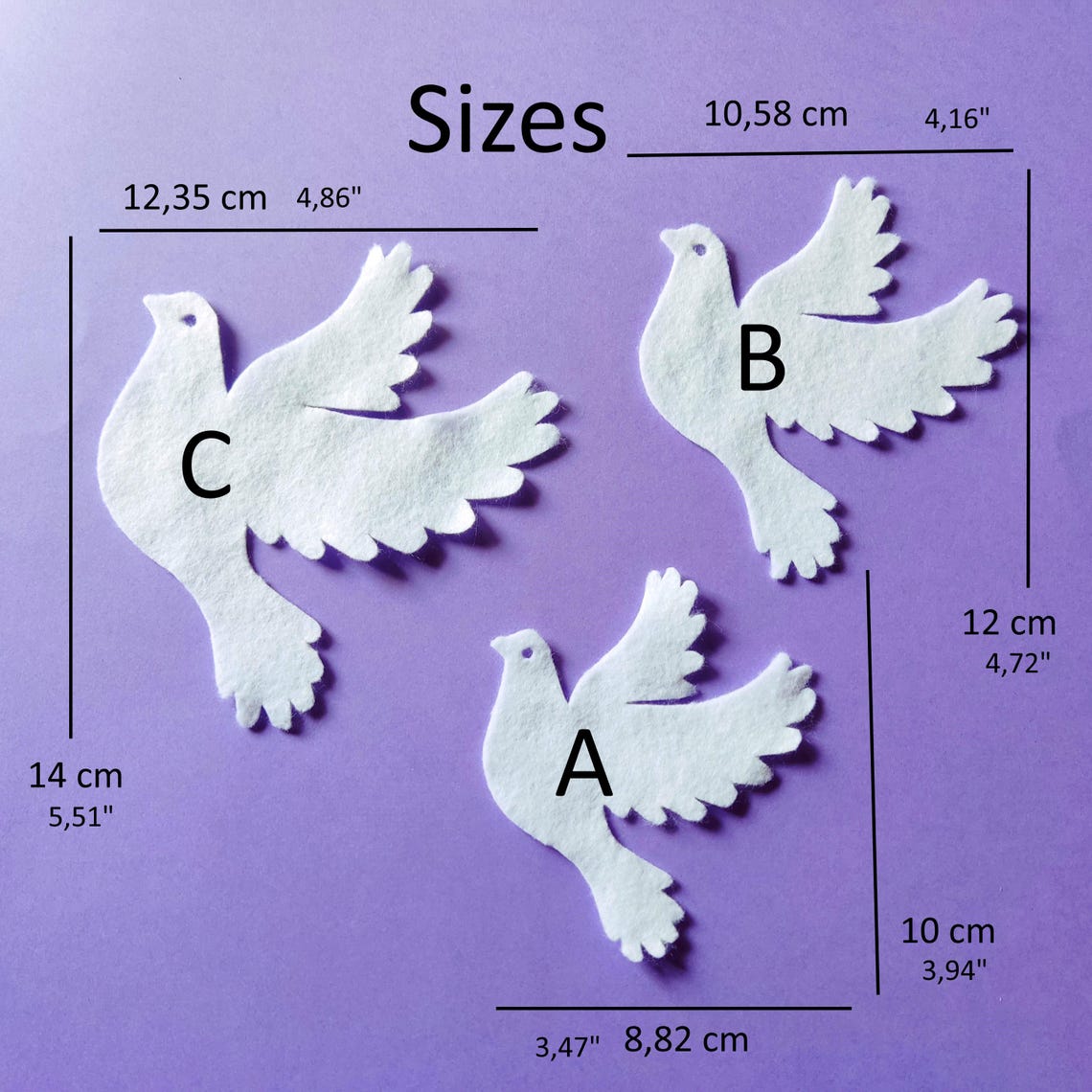 Wool Felt Dove Die Cut Dove Pigeon Sewing Craft Projects Peace Dove ...