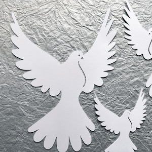 Cardstock Dove Die Cut White Pigeon Paper Crafts Peace Dove Ornament ...