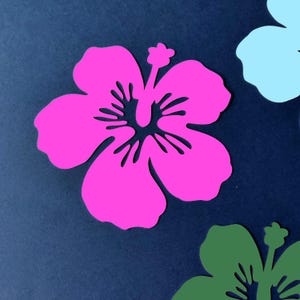 Cardstock Hibiscus Flower 4 Sizes Cardstock Die Cut Hibiscus Craft ...