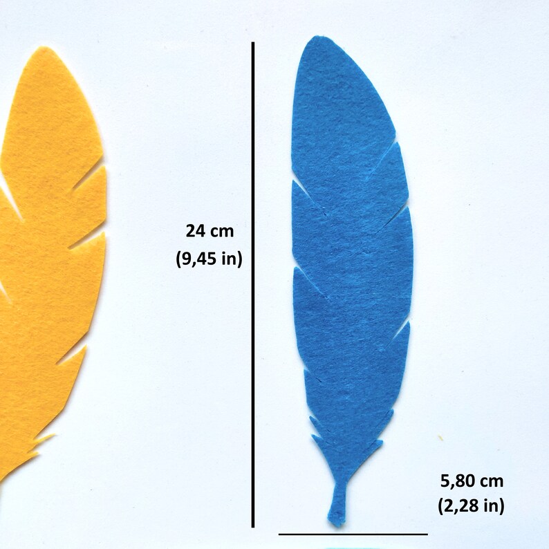 Felt Feathers Die Cut Shapes Applique Party Supply DIY Wedding 24 Cm 9,45 Inch Felt Shapes ...