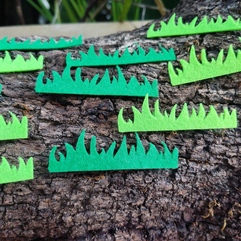 Felt Grass Cutouts Green Felt Grass Craft Grass Die Cut Felt Grass ...