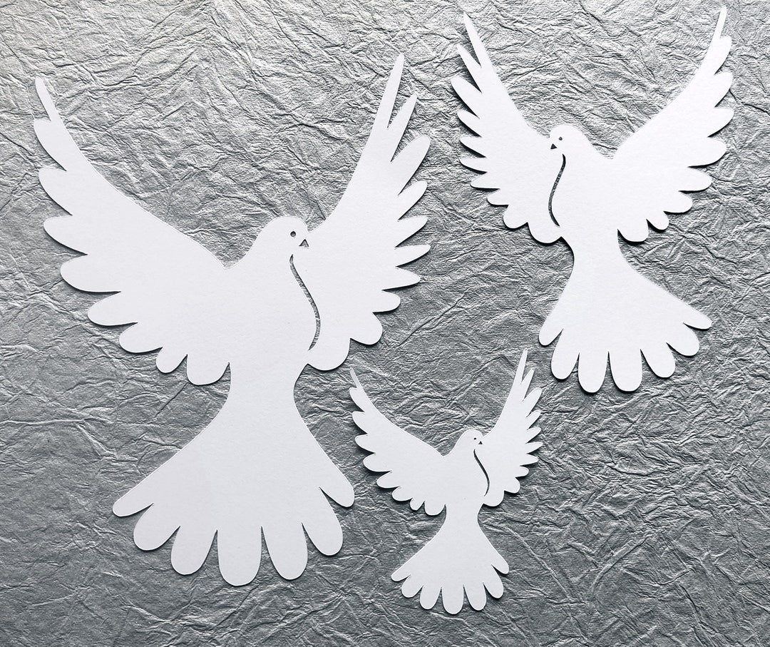 Cardstock Dove Die Cut White Pigeon Paper Crafts Peace Dove Ornament ...