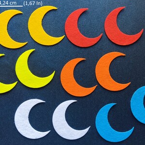 Felt Moon Die Cut Craft Supplies Half Moon for Sewing Craft Projects ...