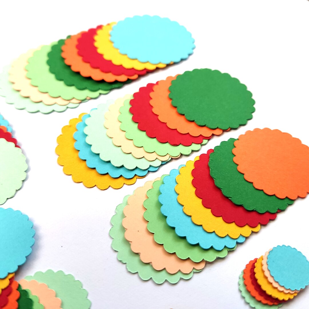 Cardboard Scallop Circles Sizes From 1,5cm to 4,5cm Cardstock Circles ...