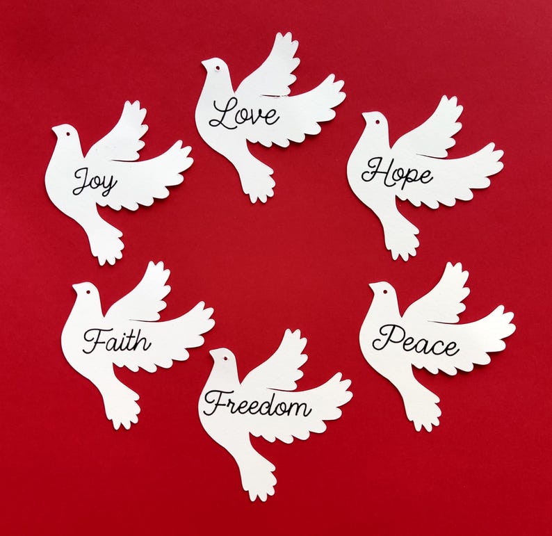 Cardstock Dove Die Cut Joy Hope Peace Love Craft Supplies Pigeon New ...