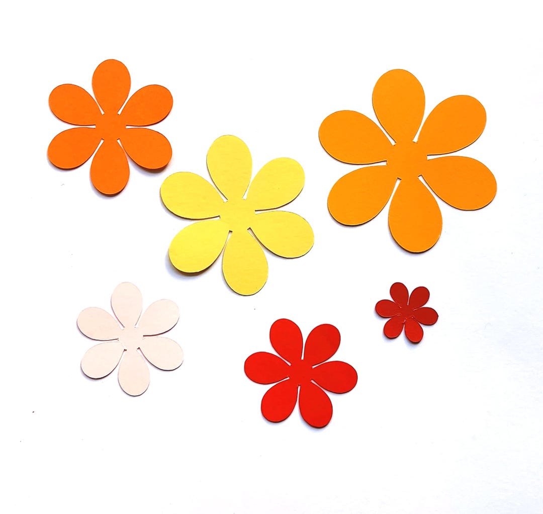 Cardstock Flower Cutouts (25) Paper Flower Shape DIY Flower Cutouts DIY ...