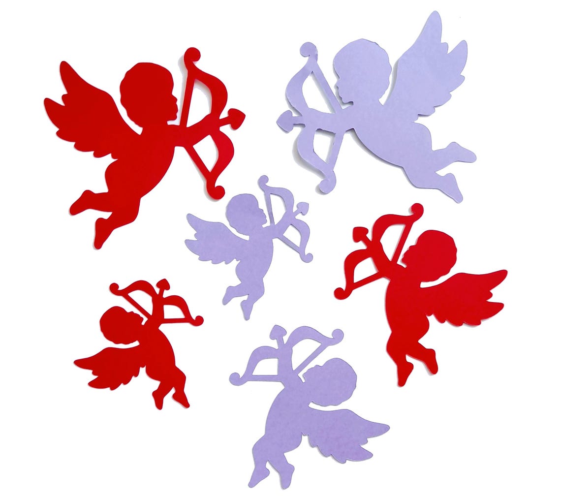 Cupid Cutouts Paper Cupid Shapes Valentines Die Cuts Valentines Day ...