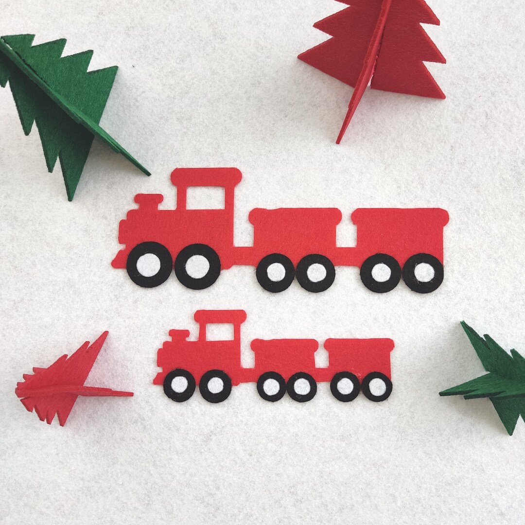 Christmas Train Felt Shape Die Cut | Sewing Pattern Felt Craft Supplies ...