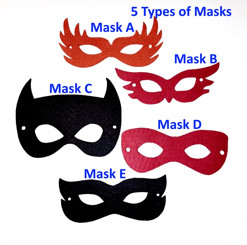 Felt Mask Super Hero Mask Carnival Felt Masks Birthday Party Favors ...