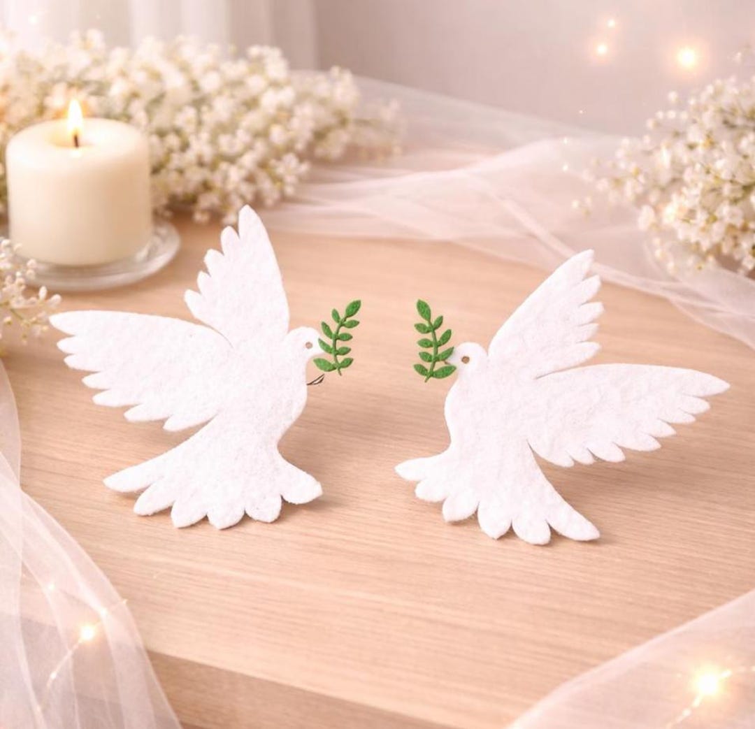 Die Cut Felt Dove With Olive Branch, Craft Projects - Etsy
