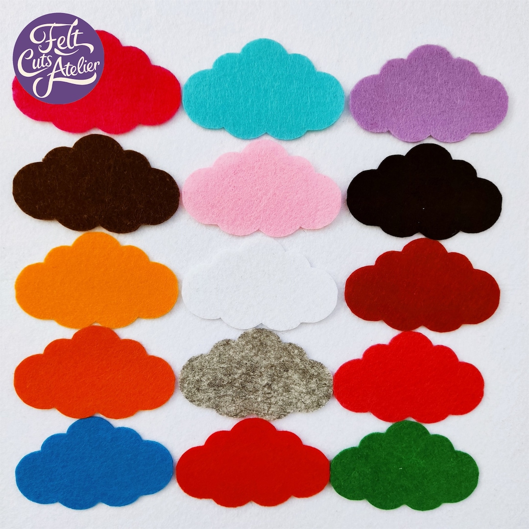 Felt Clouds Die Cut 4 Sizes Felt Craft Supplies Clouds for Sewing Craft ...