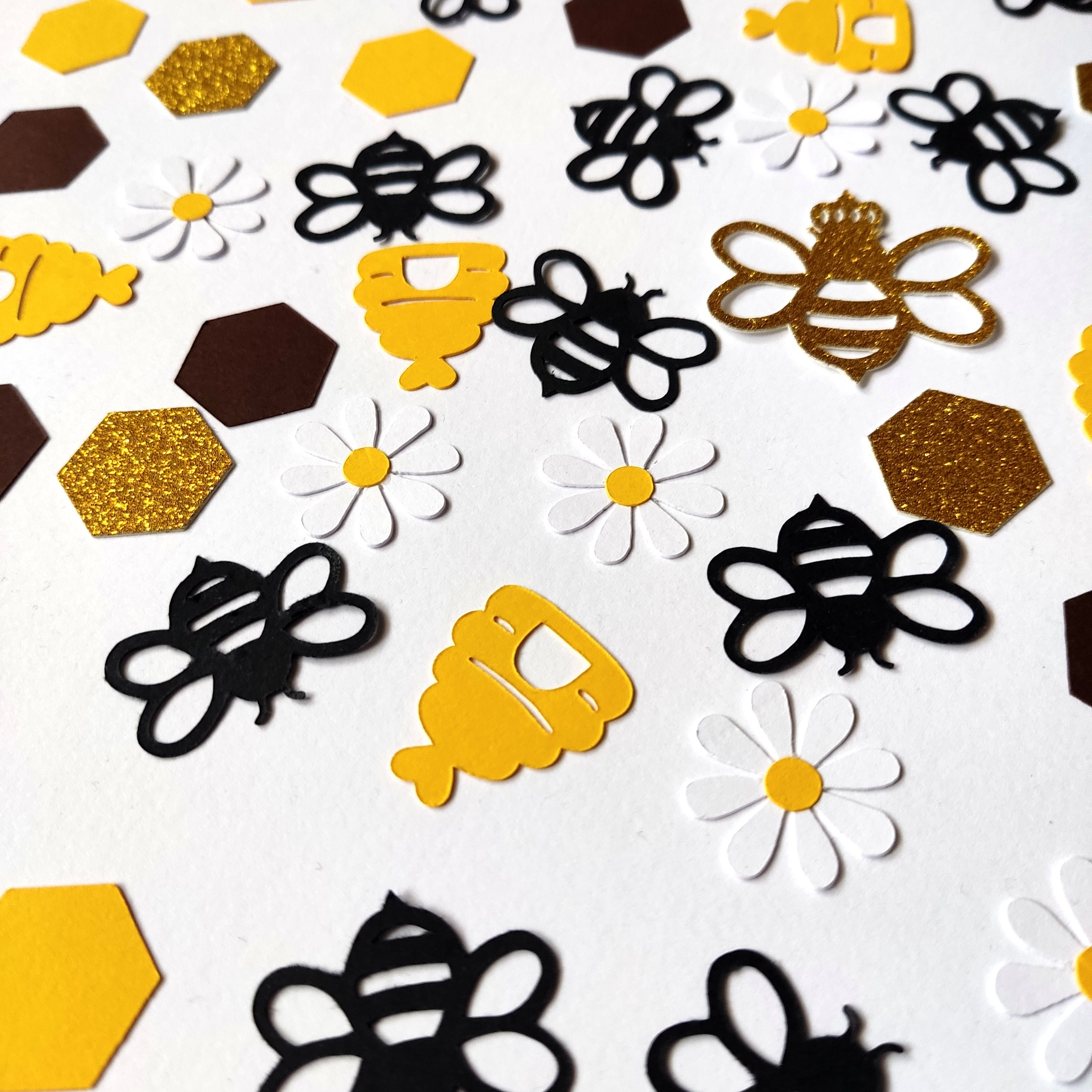 201 Bee Confetti Table Scatter Party Decoration Baby Shower Party Decor Baby Shower Bee Theme ...
