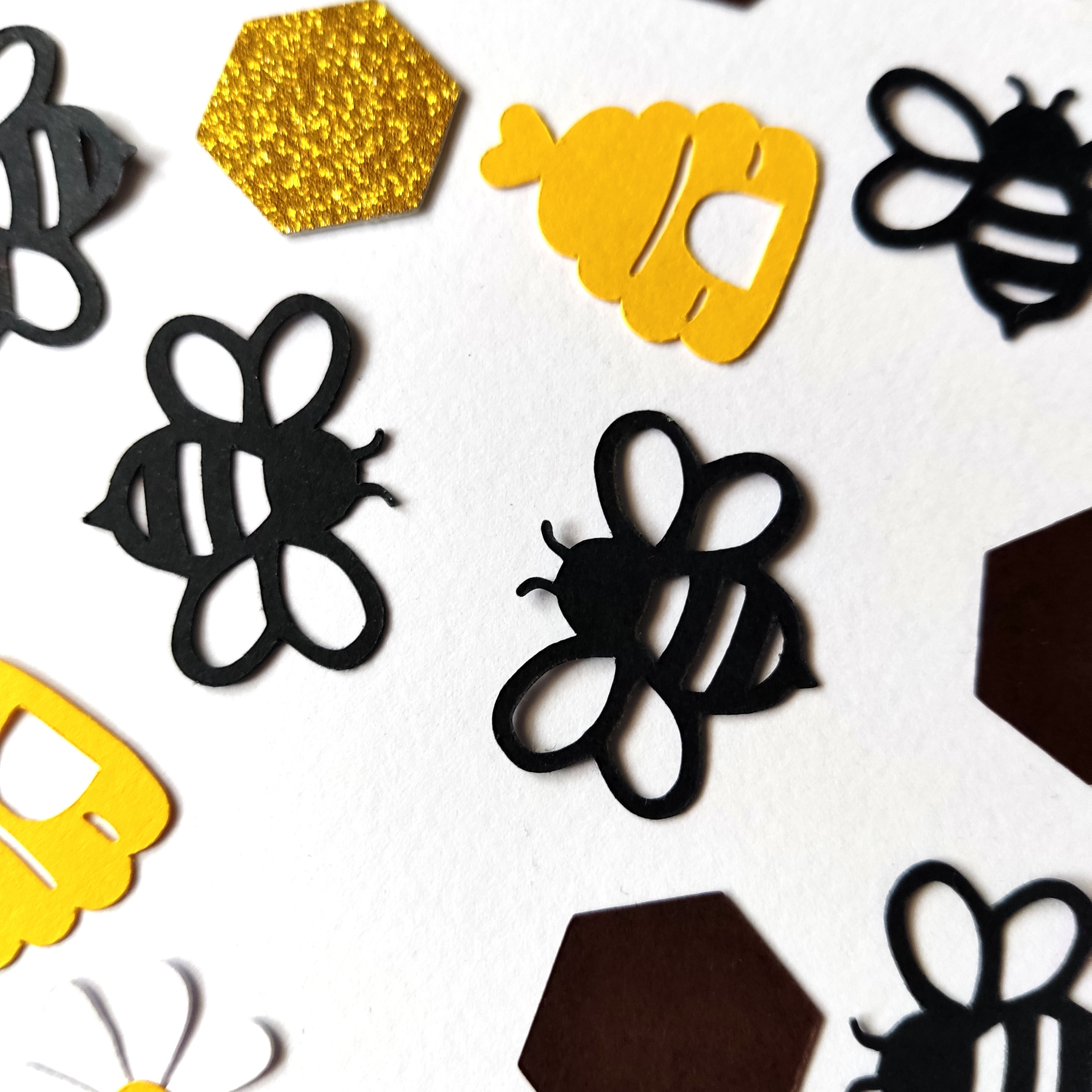 201 Bee Confetti Table Scatter Party Decoration Baby Shower Party Decor Baby Shower Bee Theme ...