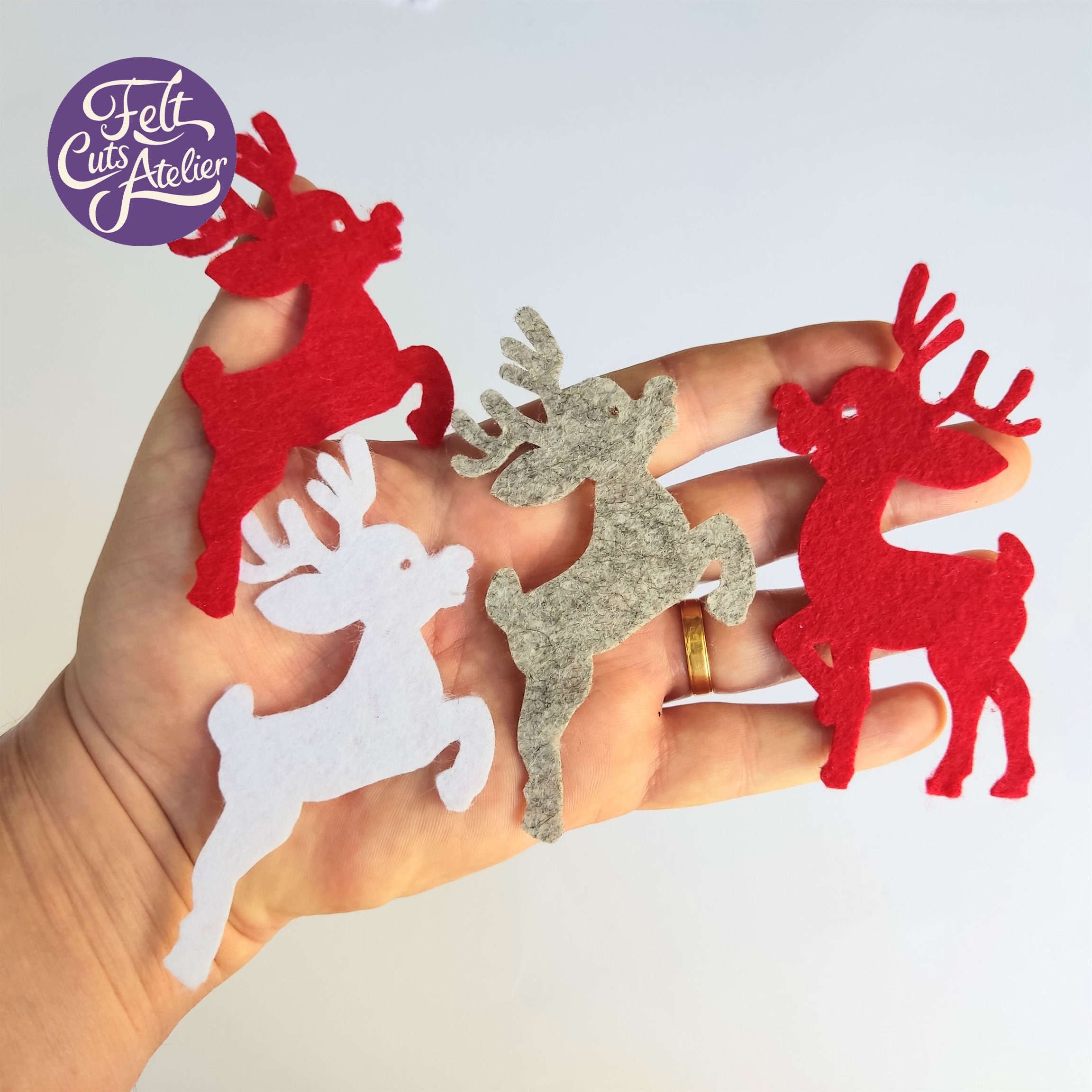 Reindeer Felt Die Cut, Christmas Felt Reindeer, Craft Supplies ...