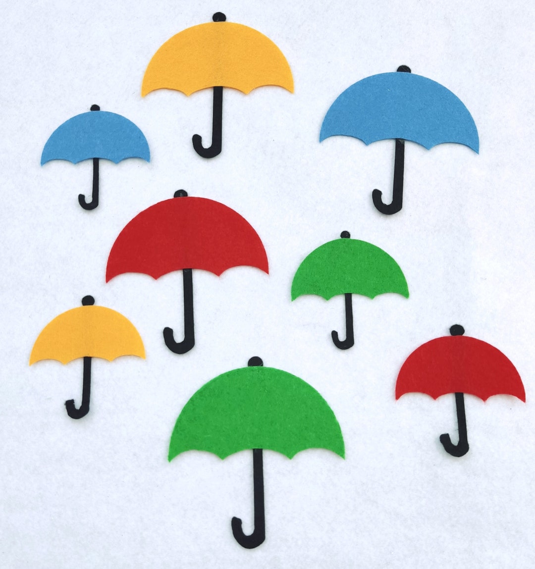 Felt Umbrella Die Cuts, Umbrella Cutout, Scrapbooking, Card Making, DIY ...