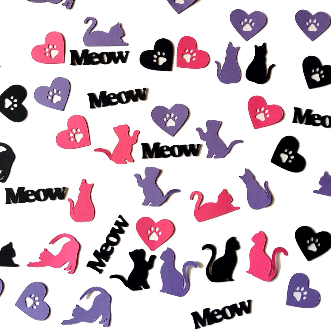 250 Cat Confetti Table Scatter Party Decoration Kitty Party Girl Cat ...