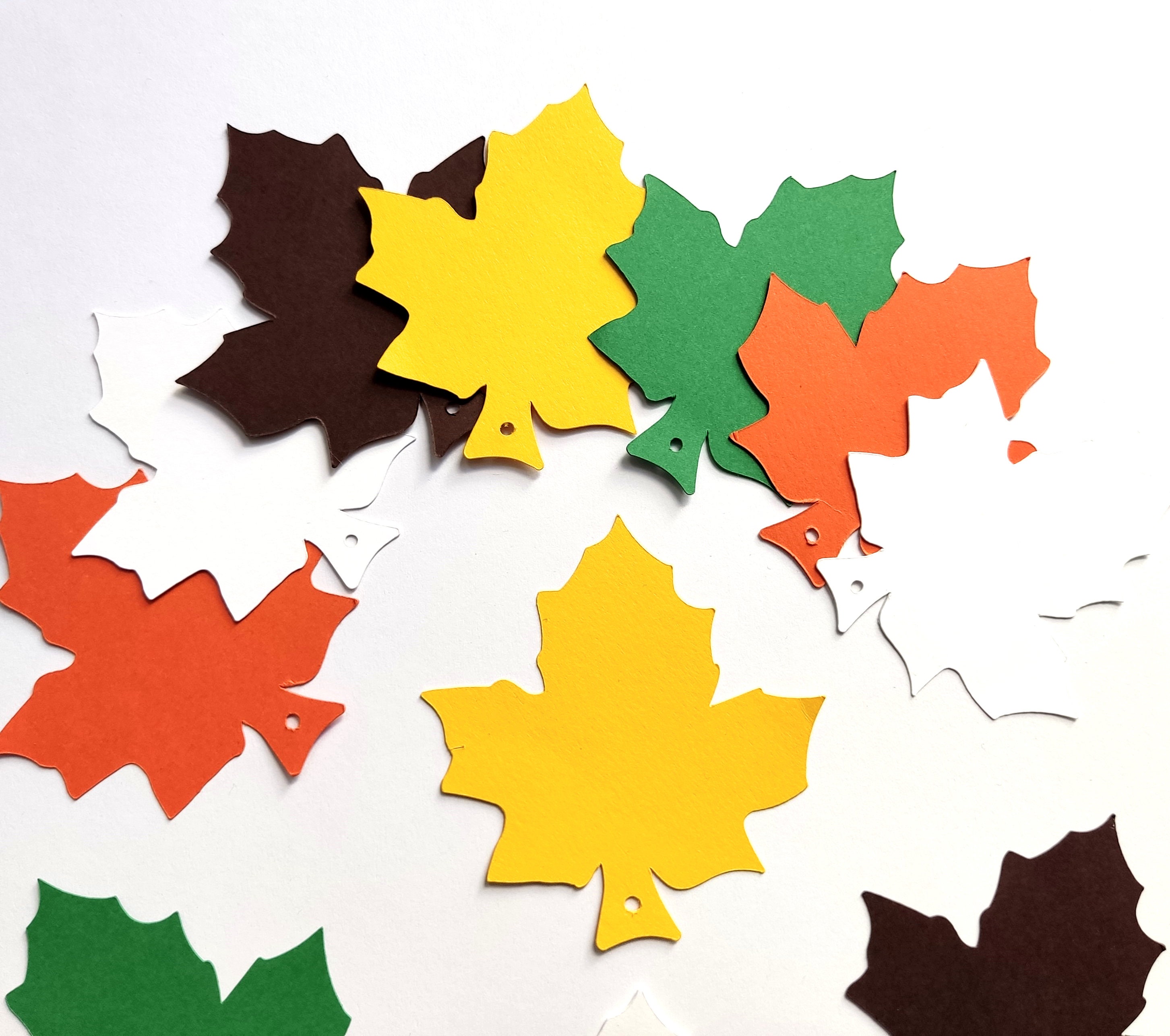 Cardstock Leaf Cutouts 7 Cm 2,75inch With Hole Gift Tags Paper Leaves ...