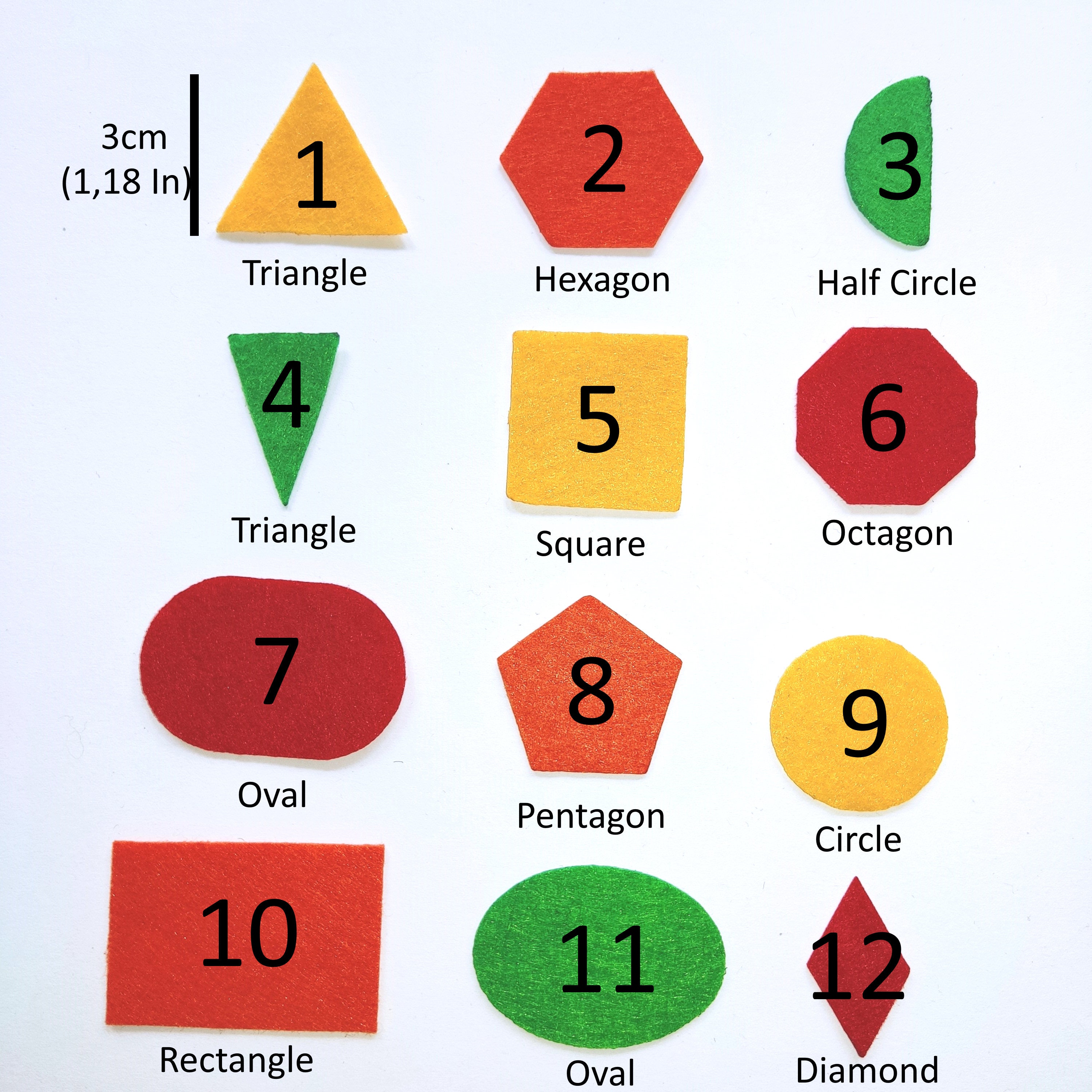 Felt Geometric Shapes for Sewing Craft Projects Die Cut Craft Supplies ...