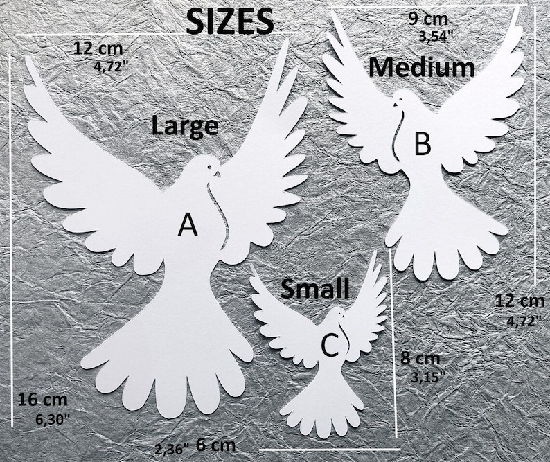 Cardstock Dove Die Cut White Pigeon Paper Crafts Peace Dove Ornament ...