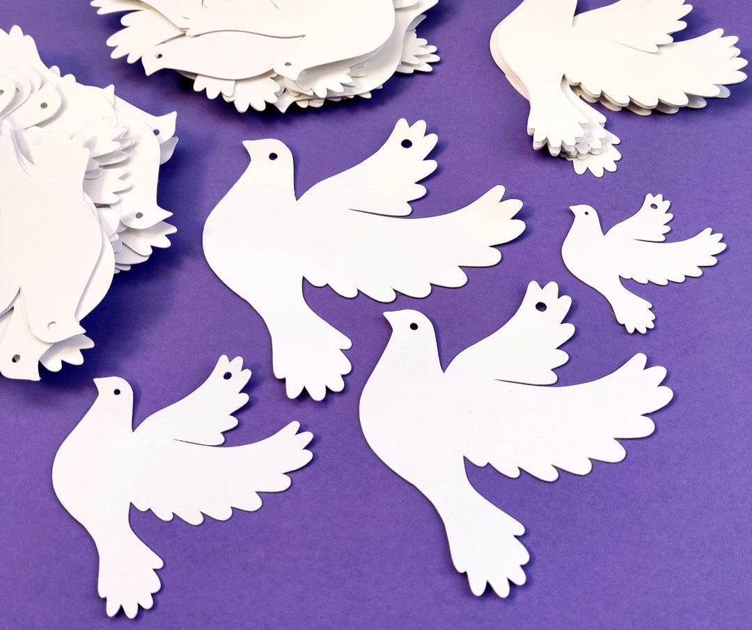 Cardstock Dove Die Cut With Hole Pigeon Craft Projects Peace Dove ...