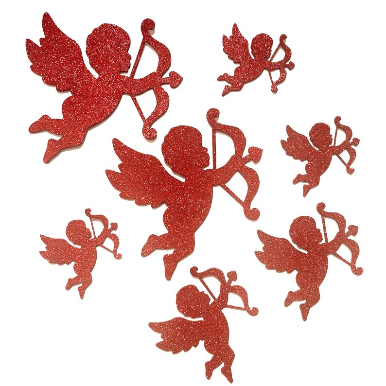 Cupid Cutouts on Glitter Adhesive Paper Cupid Shapes Valentines Die ...