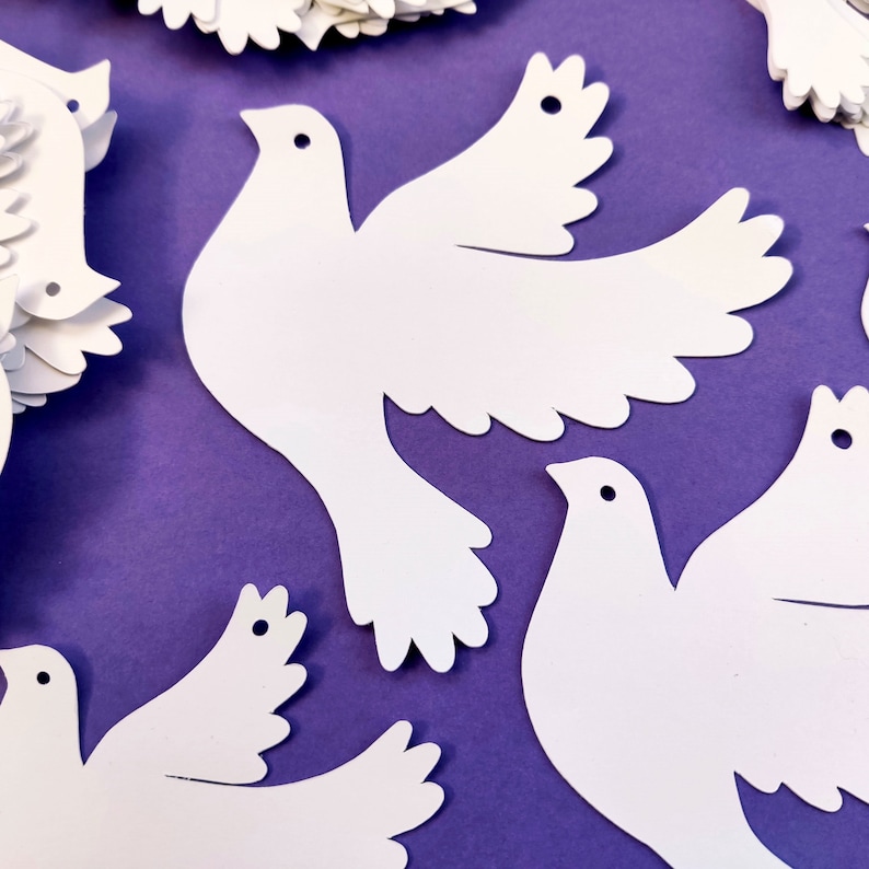 Cardstock Dove Die Cut With Hole Pigeon Craft Projects Peace Dove ...