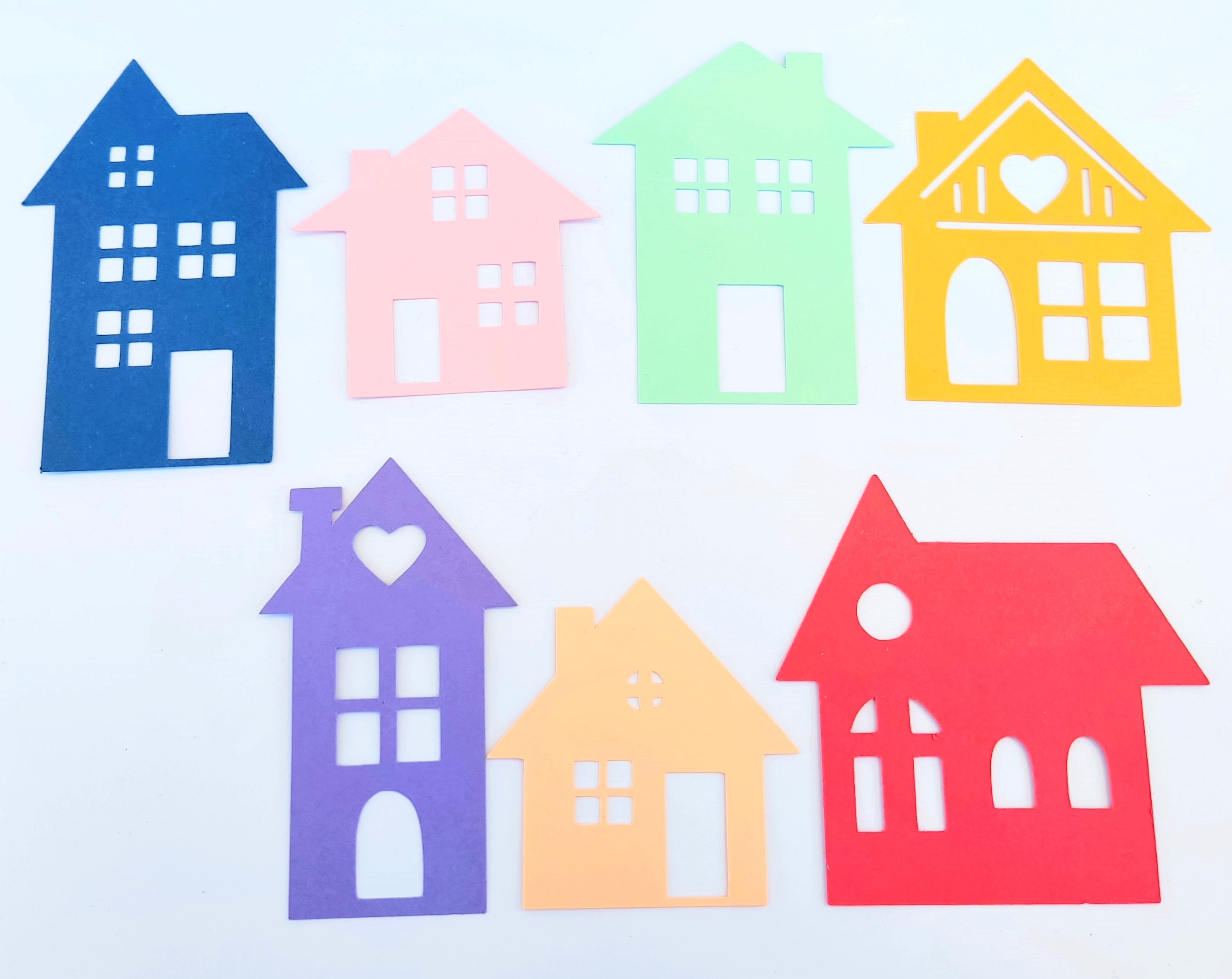 Die Cuts Little Houses Card Embellishments Houses Die Cut Scrapbooking ...