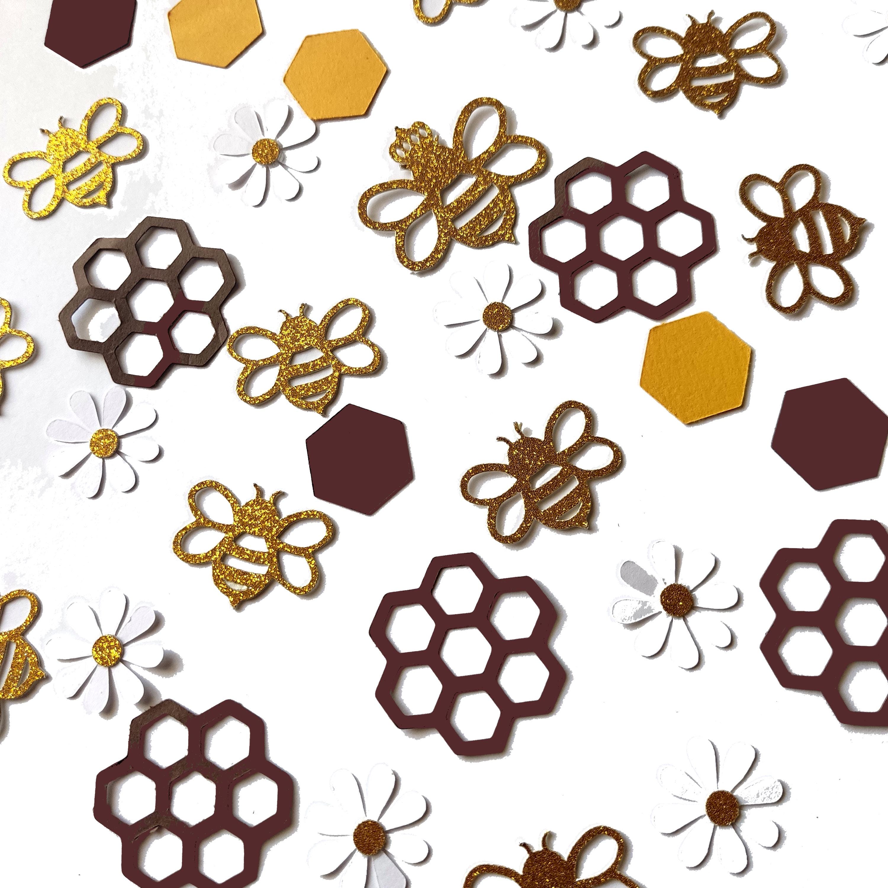 201 Bee Confetti Table Scatter Party Decoration Golden Bee Party Decor Baby Shower Bee Theme ...