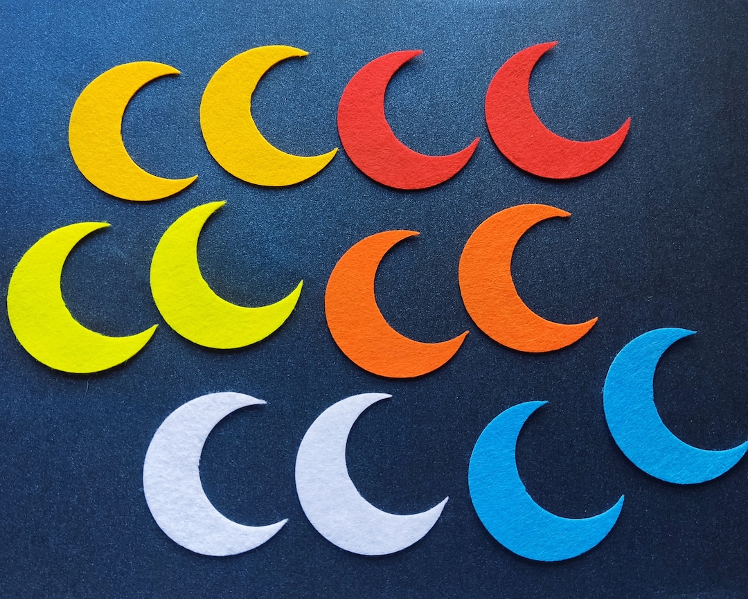 Felt Moon Die Cut Craft Supplies Half Moon for Sewing Craft Projects ...