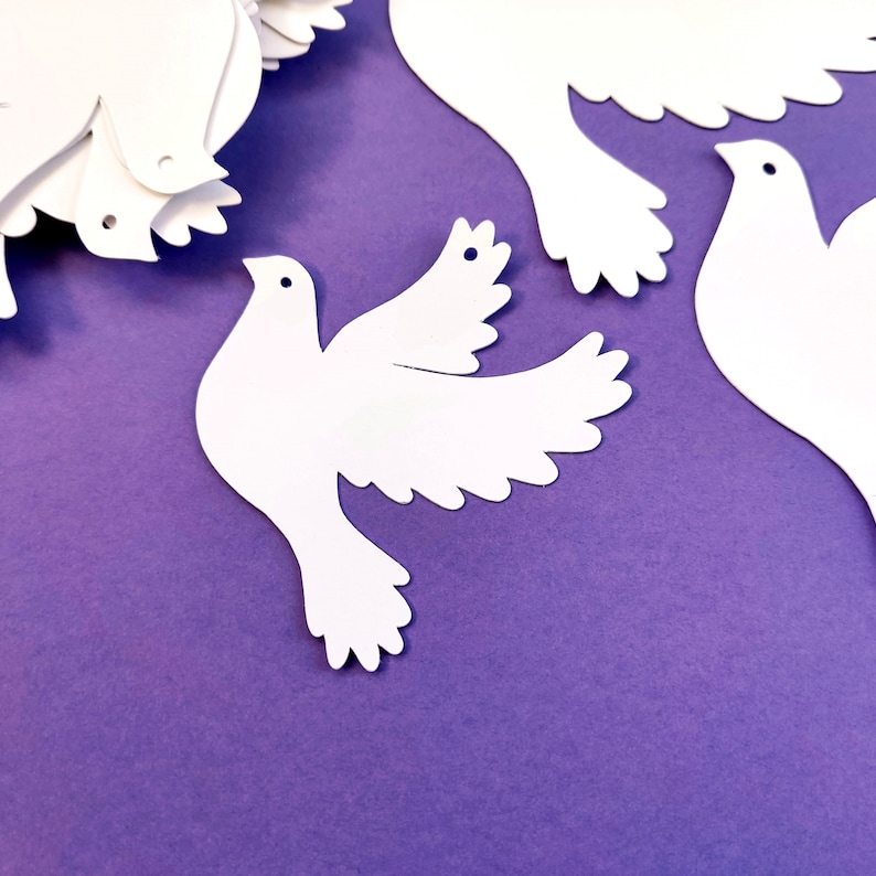 Cardstock Dove Die Cut With Hole Pigeon Craft Projects Peace Dove ...