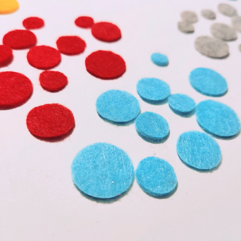 Felt Circles Sizes From 0.8cm to 4.8cm Felt Shapes for Crafts Felt ...