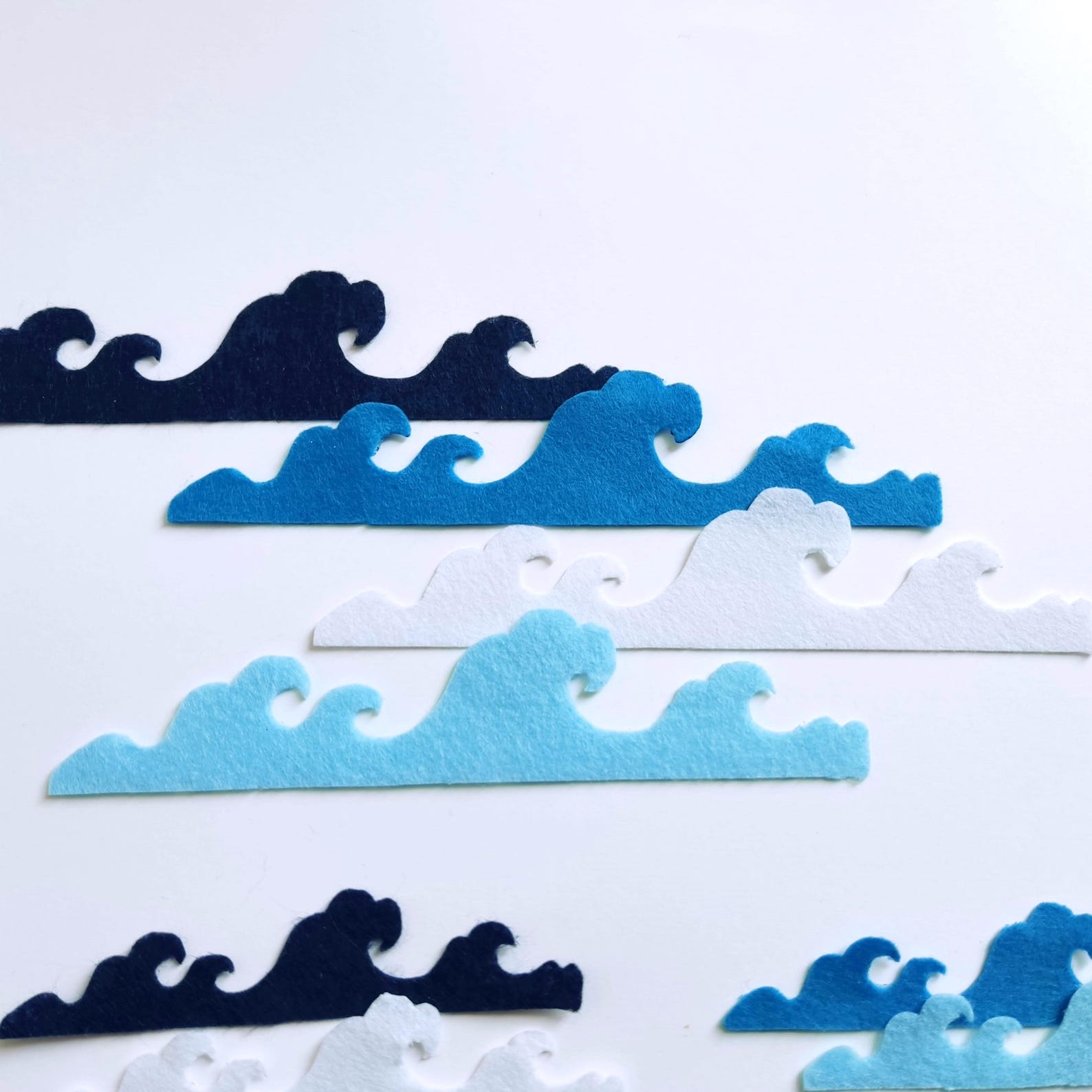 Felt Ocean Waves Felt Sea Wave Cutouts DIY Felt Ocean Decor Felt Ocean ...