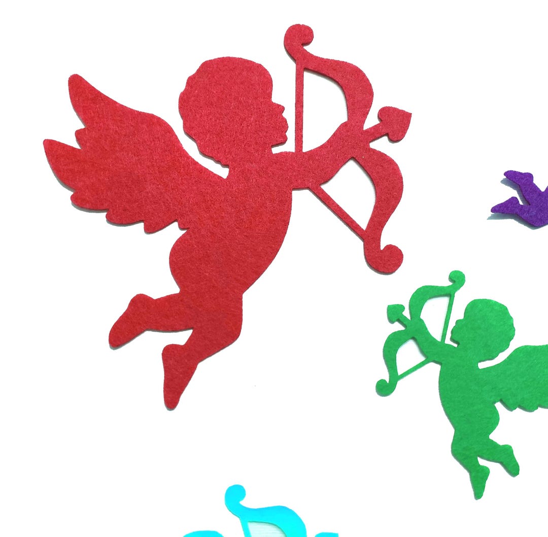 Felt Cupid Cutouts Felt Cupid Shapes Valentines Die Cuts Valentines Day ...
