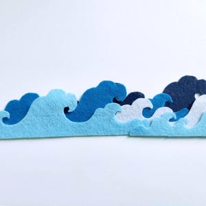 Felt Ocean Waves Felt Sea Wave Cutouts DIY Felt Ocean Decor Felt Ocean ...