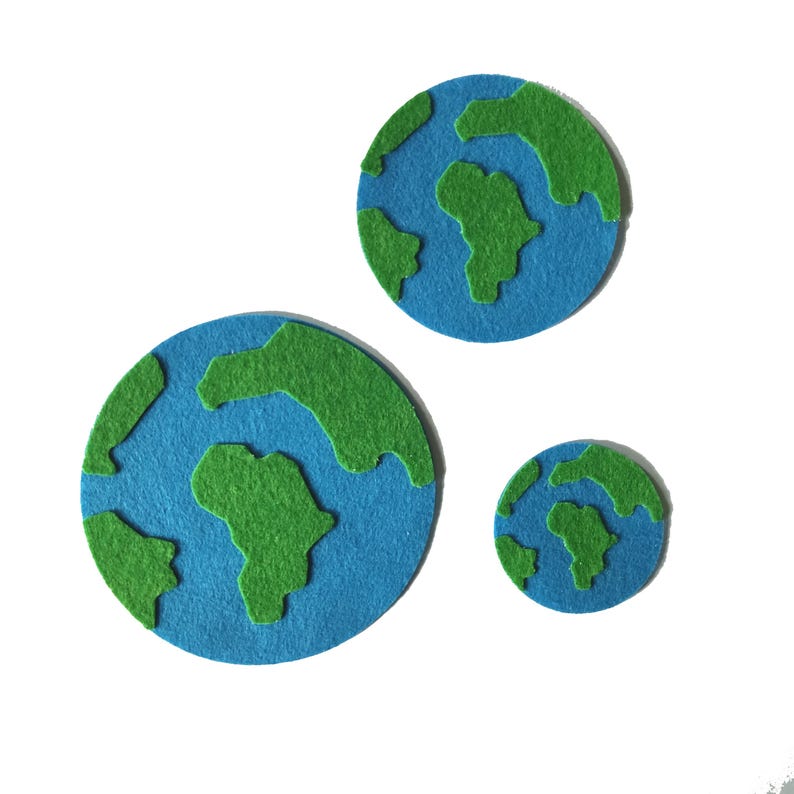 Felt Planet Earth Day Felt World Map Mini Felt Continents Travel Decor ...