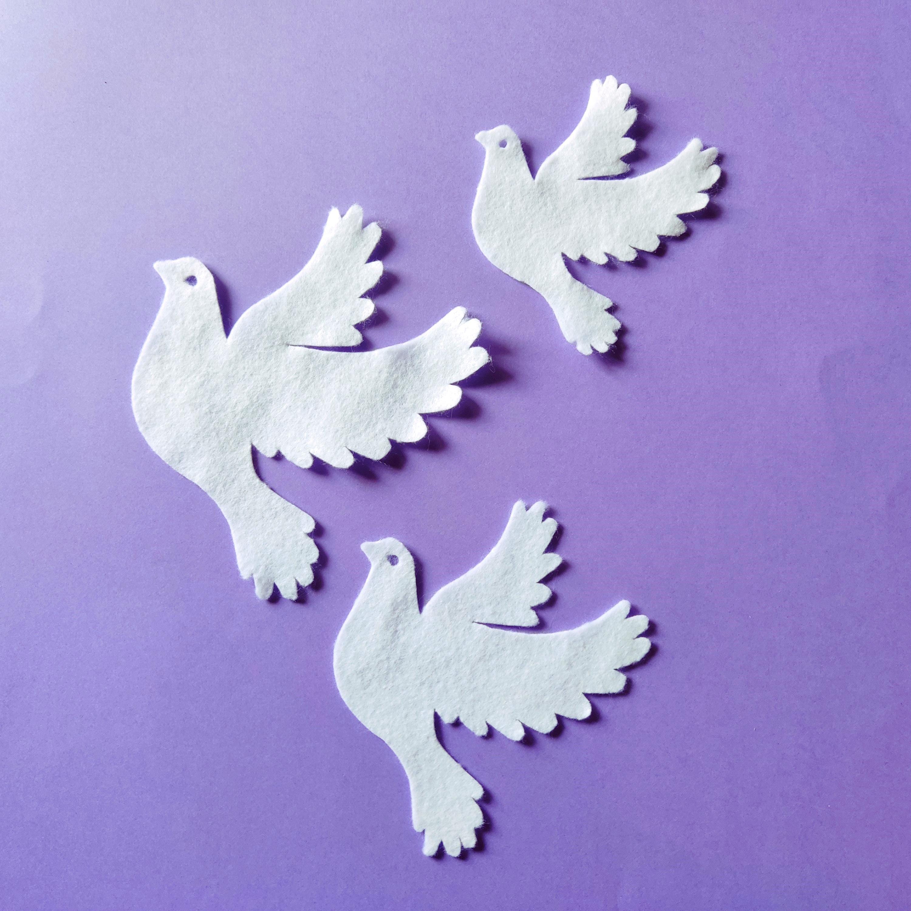 Wool Felt Dove Die Cut Dove Pigeon Sewing Craft Projects Peace Dove ...