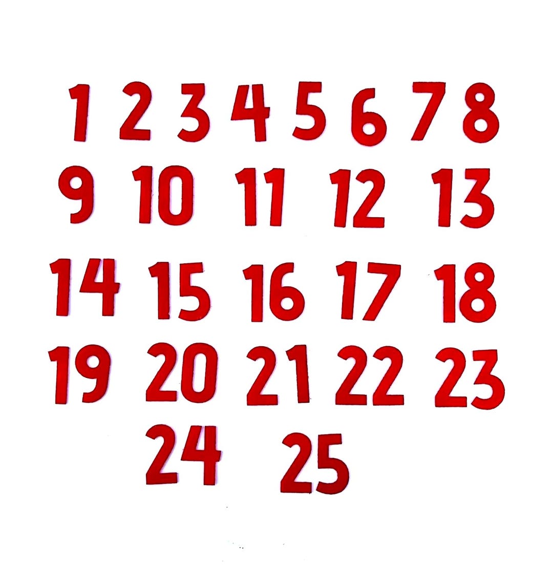 Felt Numbers 1–25 for Advent Calendar – Handmade Felt Countdown Numbers ...